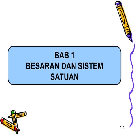 MENJELASKAN TENTANG BESARAN DAN SISTEM SATUAN | PPT