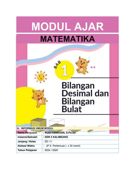 MODUL AJAR MATEMATIKA KELAS 5 BAB 4 KURIKULUM MERDEKA.docx