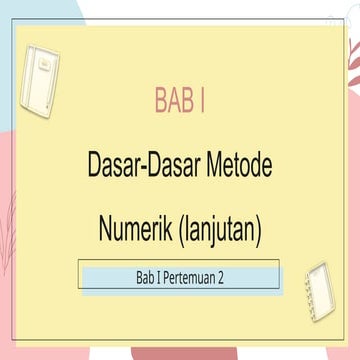 bab 1 konsep dasar metode numerik bbbbbb | PPTX