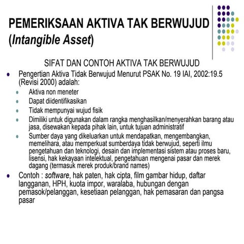 Aset Tidak Berwujud - PSAK 19 | PPTX