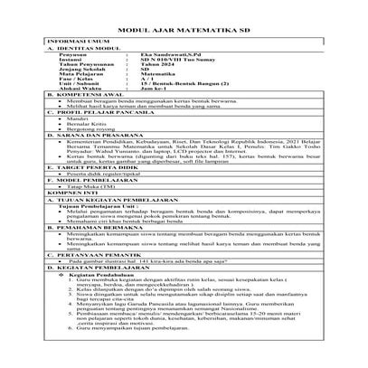 Bab 15 matematetika modul ajar kelas 1 sd | DOCX