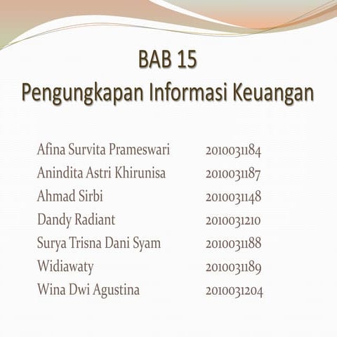 Bab 15 pengungkapan informasi keuangan | PPT