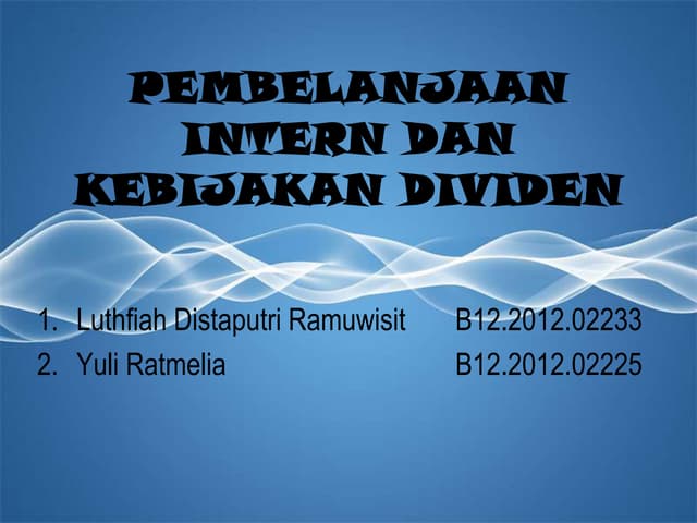 Materi 12 Dividen (Konsep dan Kebijakan) manajemen Keuangan.ppt