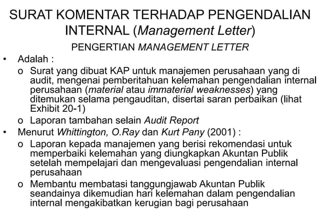Bab 21 Management Letter | PPTX