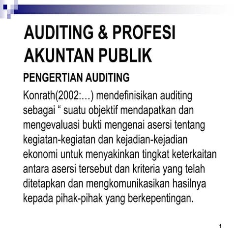 Bab 1 pengertian auditing dan langkah-langkahnya | PPT