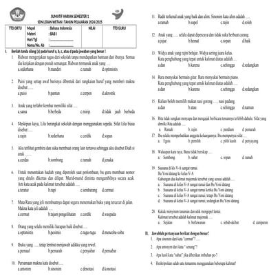 BAB 1 B. INDONESIA kelas 5.docx soal kelas 5 | DOCX