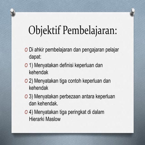 Bab 1 keperluan dan kehendak | PPTX