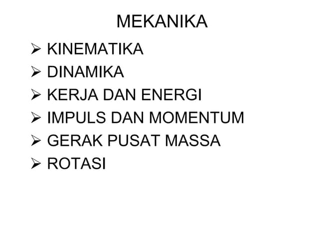 Kinematika satu dimensi | PPT