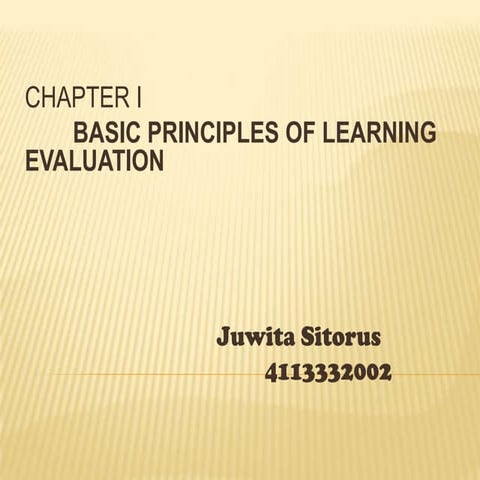 Chapter I Basic Principles of Evaluational Education | PPT