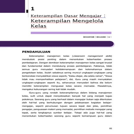 Keterampilan Mengelola Kelas (PPT Micro Teaching) | PDF