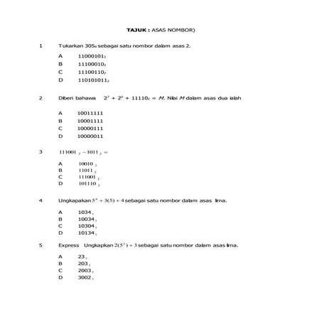 Bab 1 (nombor asas) | DOCX