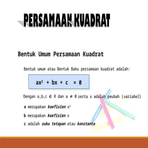 Materi Persamaan kuadrat Kelas 9 Semester 1 | PPT
