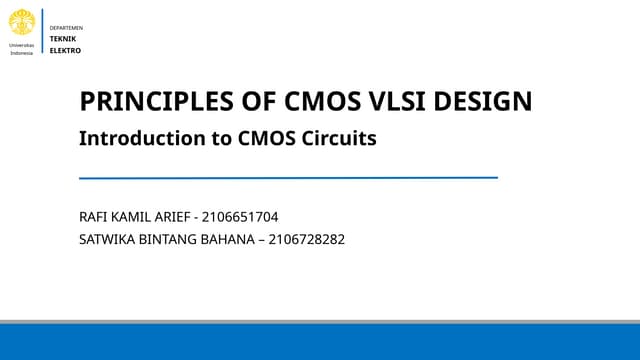 Principles Of Cmos Vlsi Design Introduction To Cmos Circuits Ppt