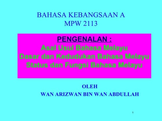 CTU 553 : Bahasa melayu, bahasa perpaduan | PPTX
