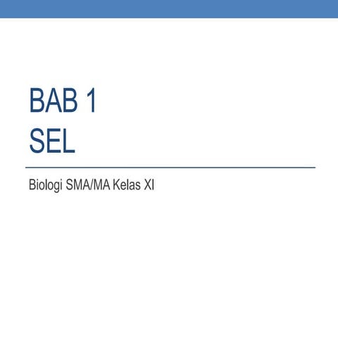 Bab 1 Sel | PPTX