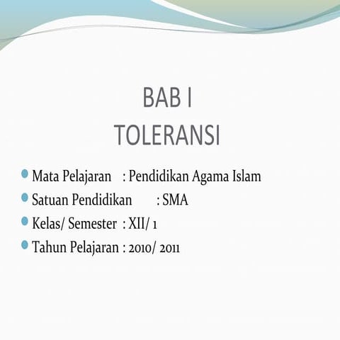 toleransi dalam islam | PPT