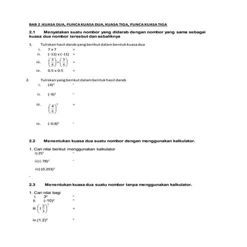 Bab 2 math ting 2 | DOCX