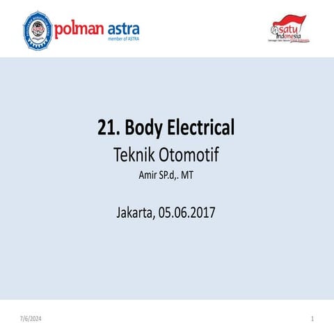 Body Electrical Komponen kelistrikan bodi terdiri dari part elektrik ...