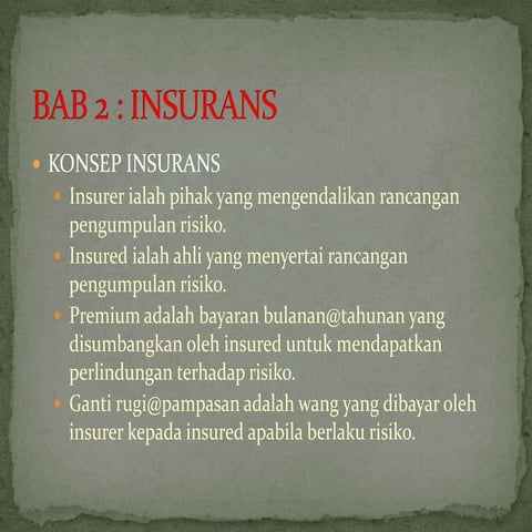 Bab 2 insurans | PPTX