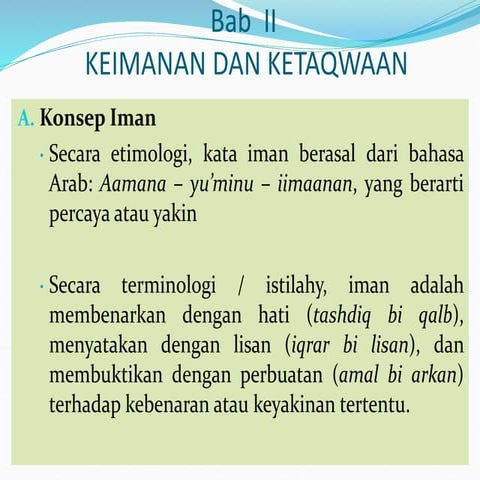 Keimanan dan Ketaqwaan Kepada Tuhan Yang Maha Esa | PPTX