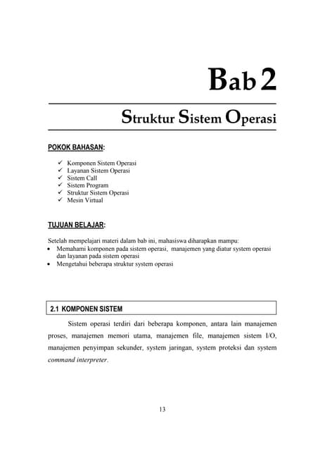 Struktur sistem operasi | PPT