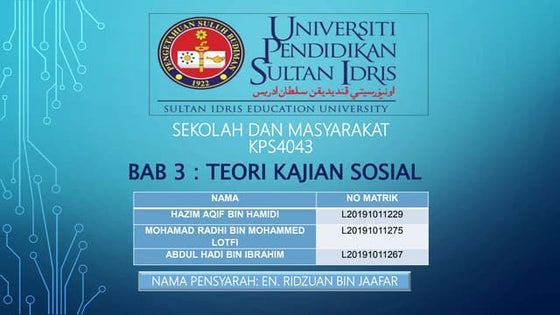 Bab 3 TEORI KAJIAN SOSIAL.pptx