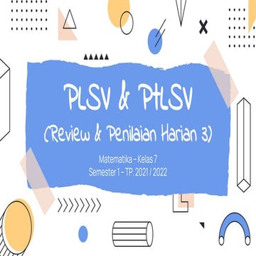 PLSV & PtLSV (Review & Penilaian Harian 3) - P7 | PDF