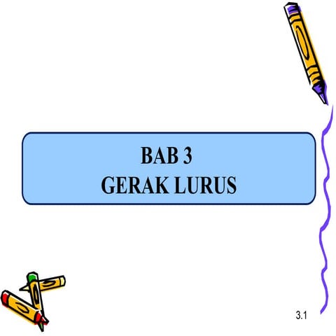 Pengertian Gerak Lurus Gerak adalah perubahan posisi | PPT