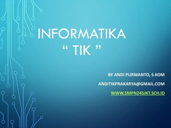 Pengertian dan pengenalan TIK dasar untuk sd | PPT