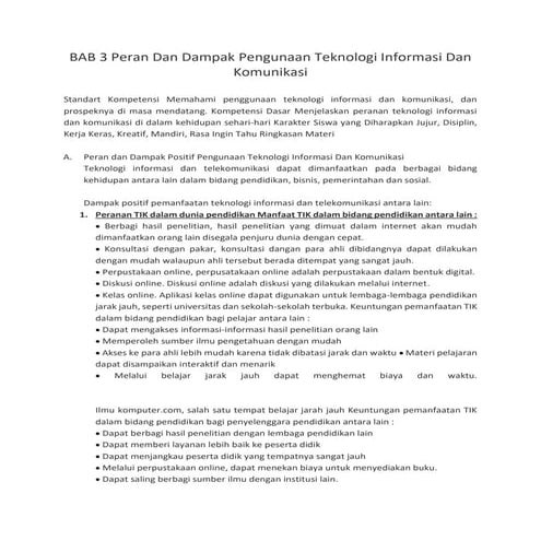 Materi 3 : Peranan tik | PDF