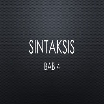 Bab 4 - Sintaksis.pptx Bahasa Melayu tingkatan 6 | PPTX