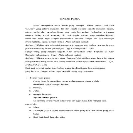 Latihan soal bab iv puasa | DOCX