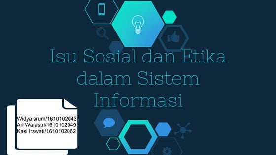7 isu sosial dan etika dalam sistem informasi | PPT