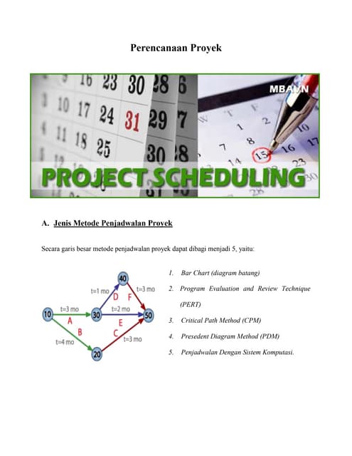 Barchart dan Penjadwalan proyek | PDF