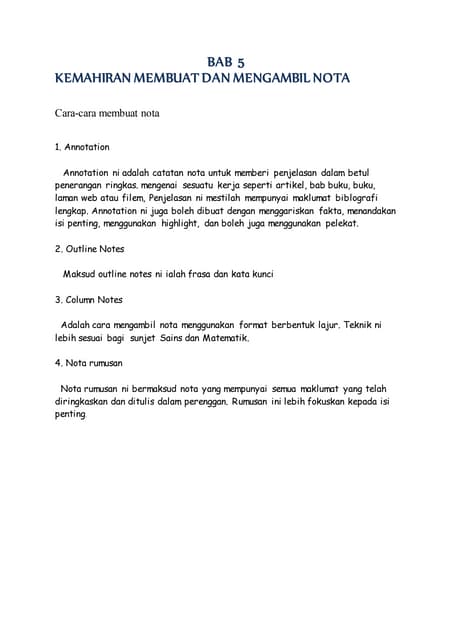 Nota mind map | DOCX