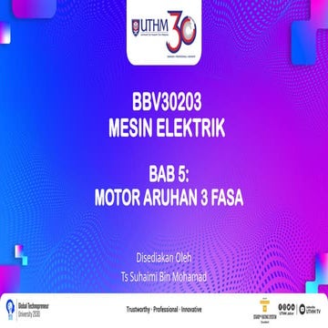 Motor Aruhan Tiga Fasa Untuk Pelajar Kejuruteraan | PPTX