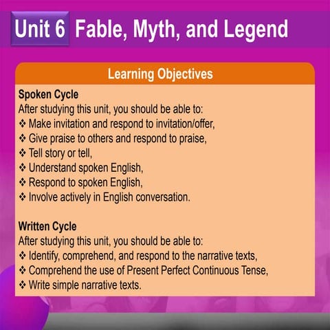 Bahasa Inggris Presentasi Fable, Myth, and Legend | PPTX