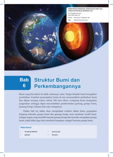 PPT Tentang BAB 6. STRUKTUR BUMI.pptx kelas 8 | PPT
