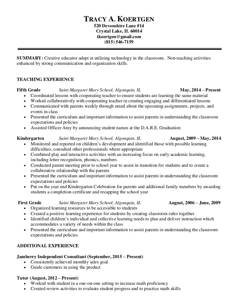 Tracy Koertgen Resume