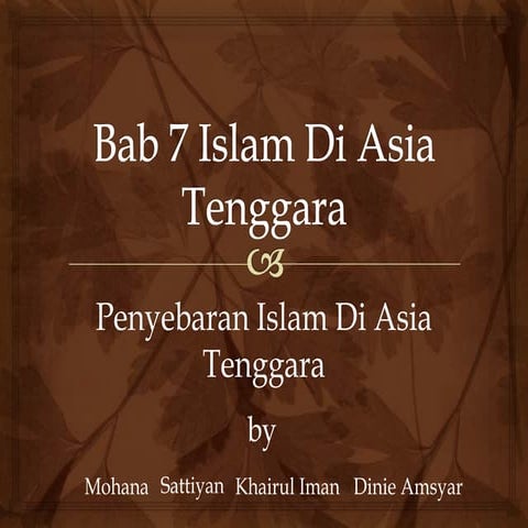 pembelajaran pengenalan sejarah islam di Islam Asia Tenggara.ppt