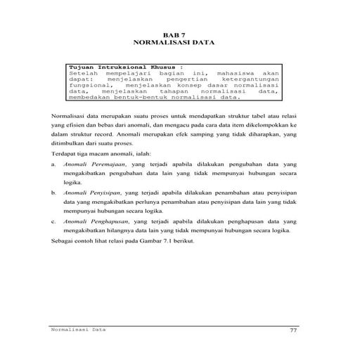 Bab 7. Normalisasi Data | DOC