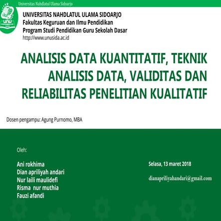 Bab 8, 15, 16 analisis data kuantitatif, teknik analisis data ...