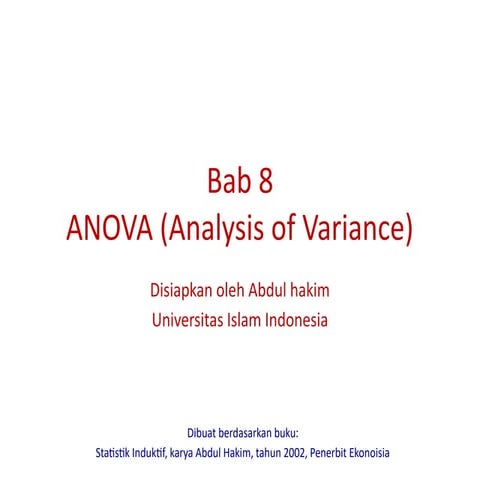 Bab8_ANOVA penelitian bidang ekonomi pemasarana | PPTX