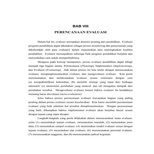 Bab 8 perencanaan_evaluasi | PDF