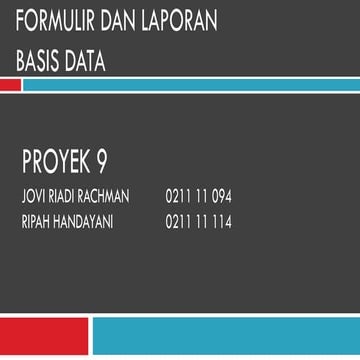 Membuat Data Base Pada Visual Basic 6.0 | PPTX