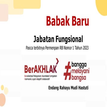 BABAK BARU JABATAN FUNGSIONAL ERA MENPAN RB NOMOR I 2023 | PPTX