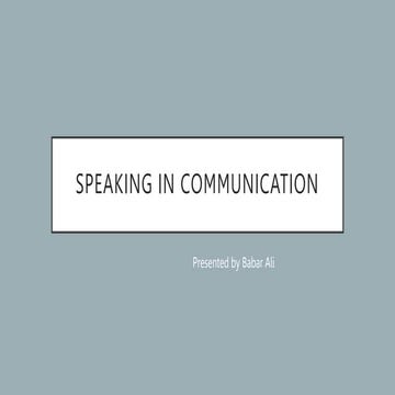 Speaking | PPT