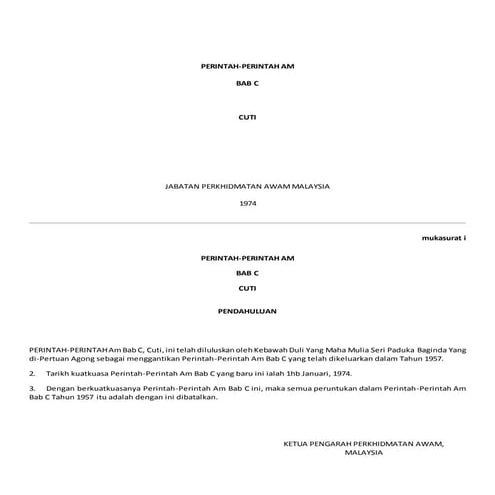 Perintah am bab c (cuti) | PPT