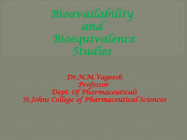 Clinical significance of bioequivalence study.pptx | Pharmaceutical ...