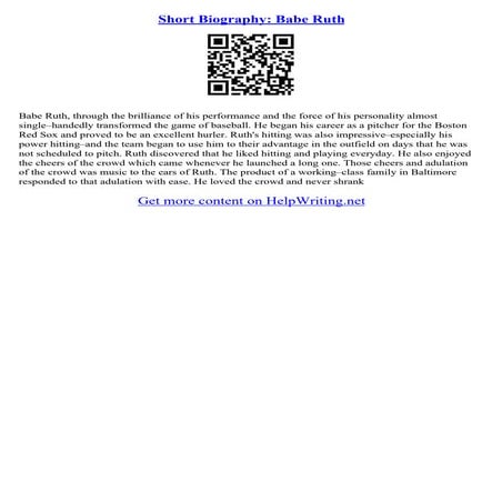 Babe Ruth Essay | PDF